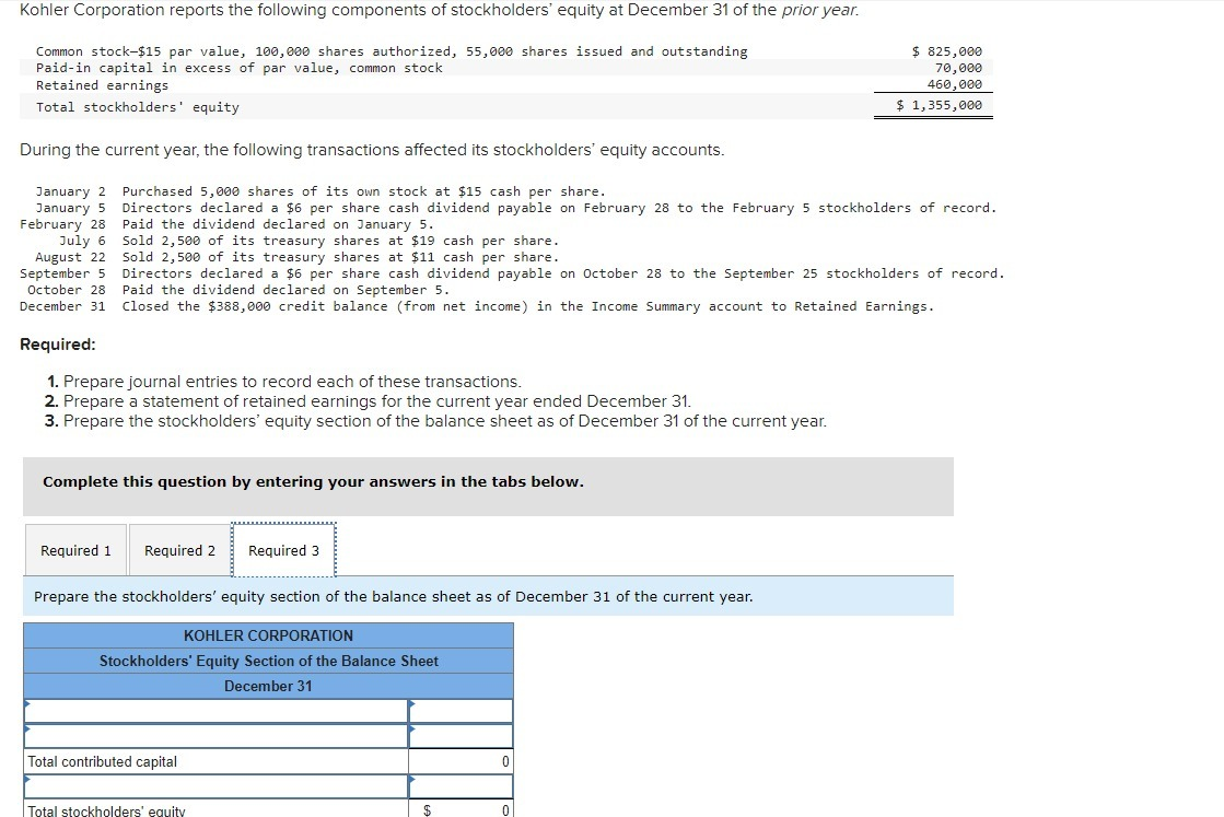 Common stock- $15 par value, 100,000 shares | Chegg.com