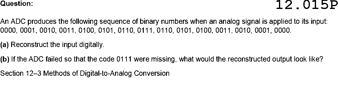 Solved Question: 12.015P An ADC produces the following | Chegg.com