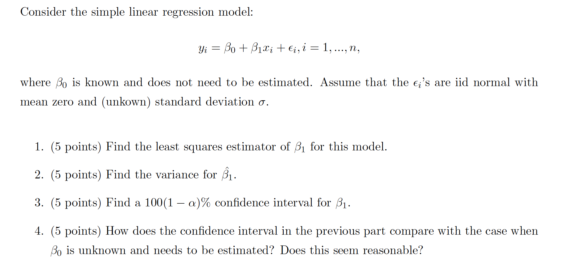 Solved Consider the simple linear regression model, where | Chegg.com