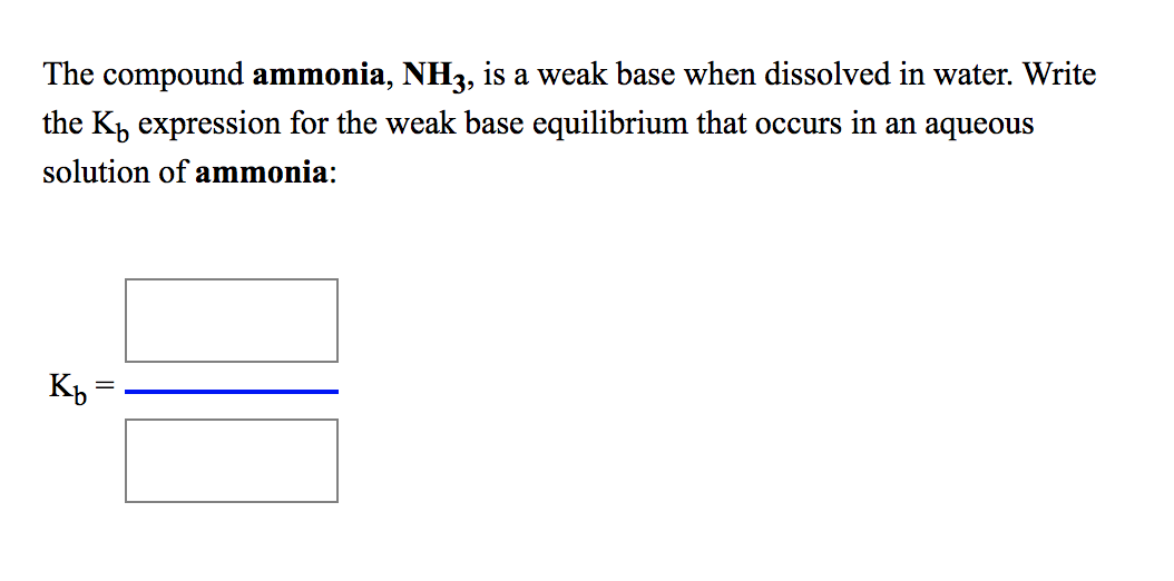 Solved The compound ammonia, NH3, is a weak base when | Chegg.com