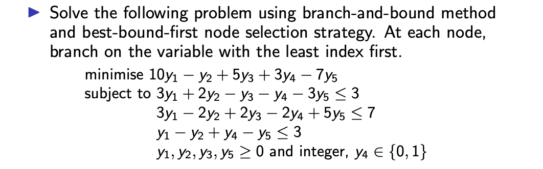 Solved Solve the following problem using branch-and-bound | Chegg.com