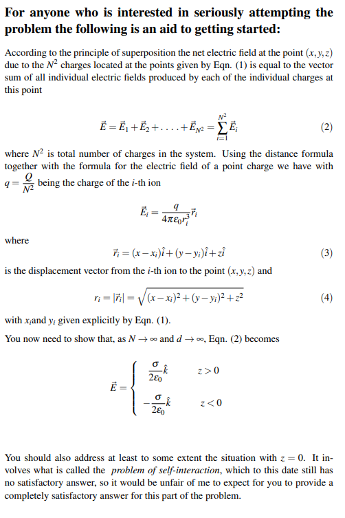 Electric Field of a Charged Plate by the Method of | Chegg.com