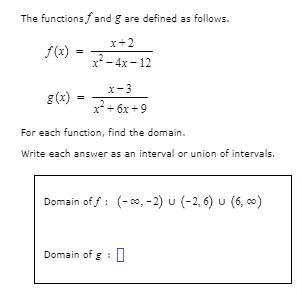 Solved The functions f and g are defined as follows. x+2 | Chegg.com
