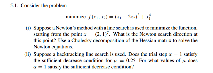 Solved 5.1. Consider the problem minimize | Chegg.com