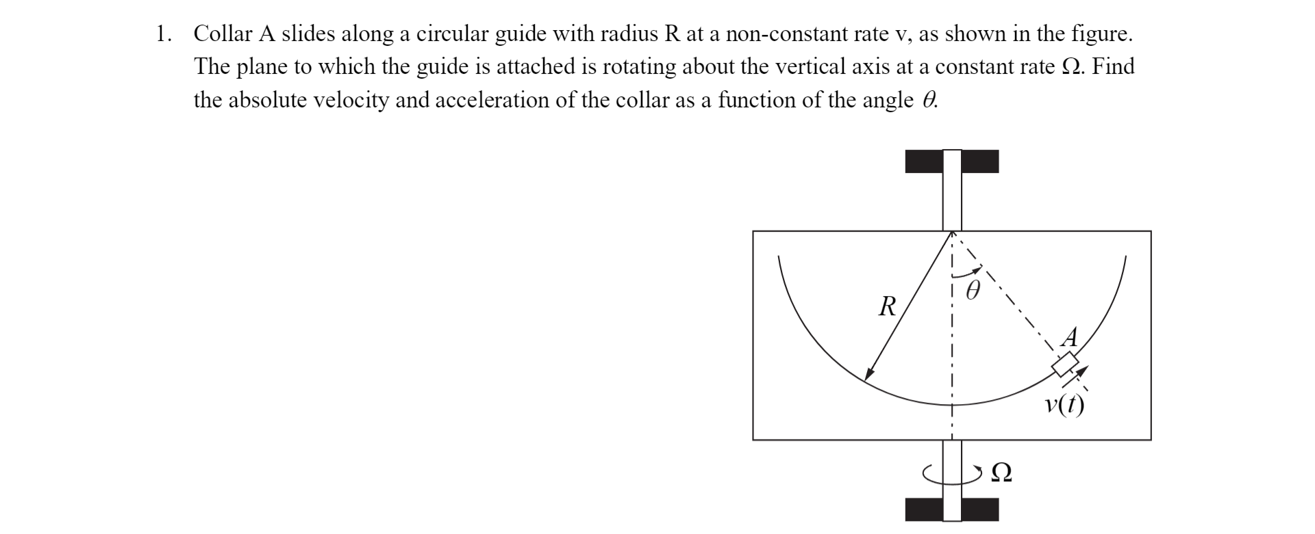 Solved Collar A slides along a circular guide with radius R | Chegg.com