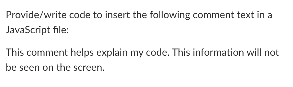 Solved Provide/write code to insert the following comment | Chegg.com