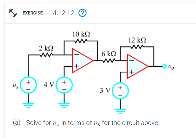 Solved vo in ﻿terms of vs ﻿for the circuit above. | Chegg.com