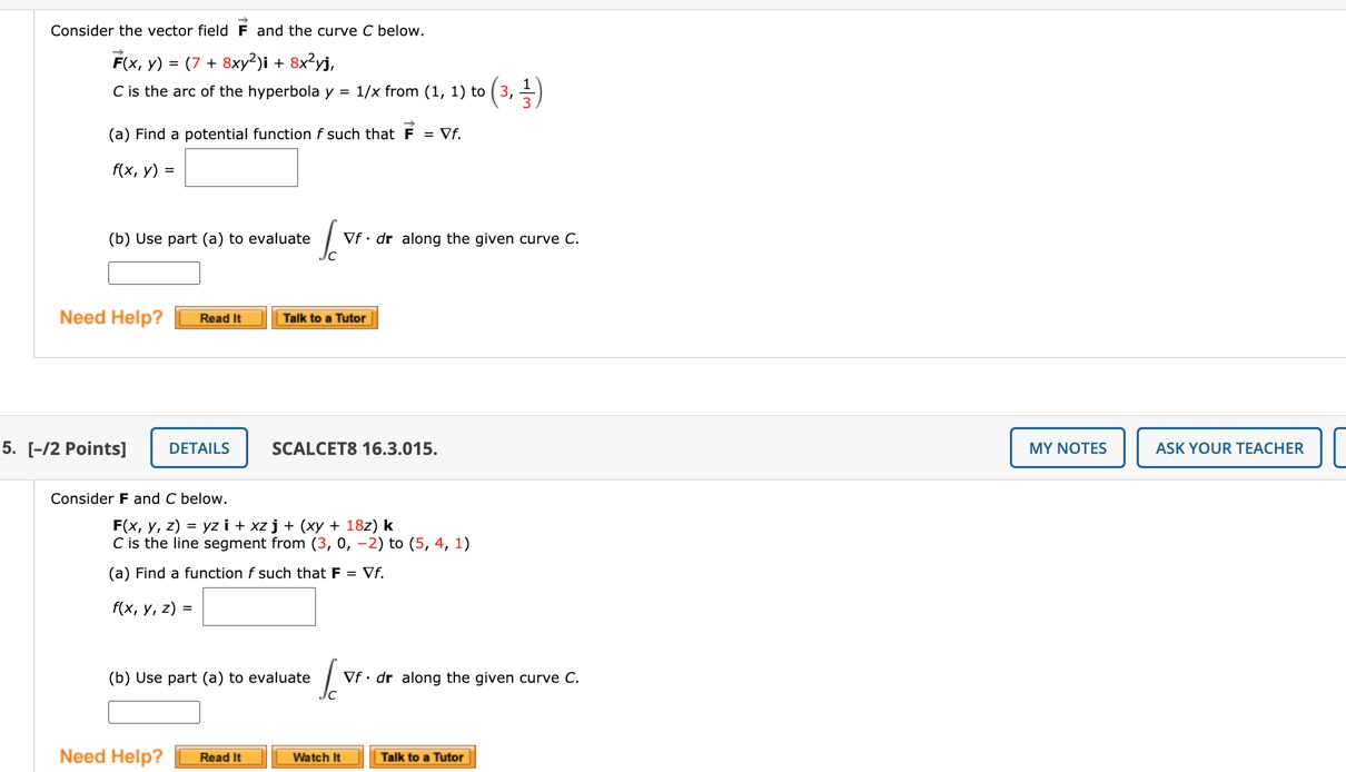 Solved 4 Consider The Vector Field F And The Curve C