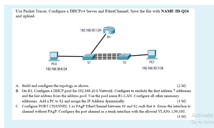 Solved Use Packet Tracer, Configure a DHCPv4 Server and | Chegg.com