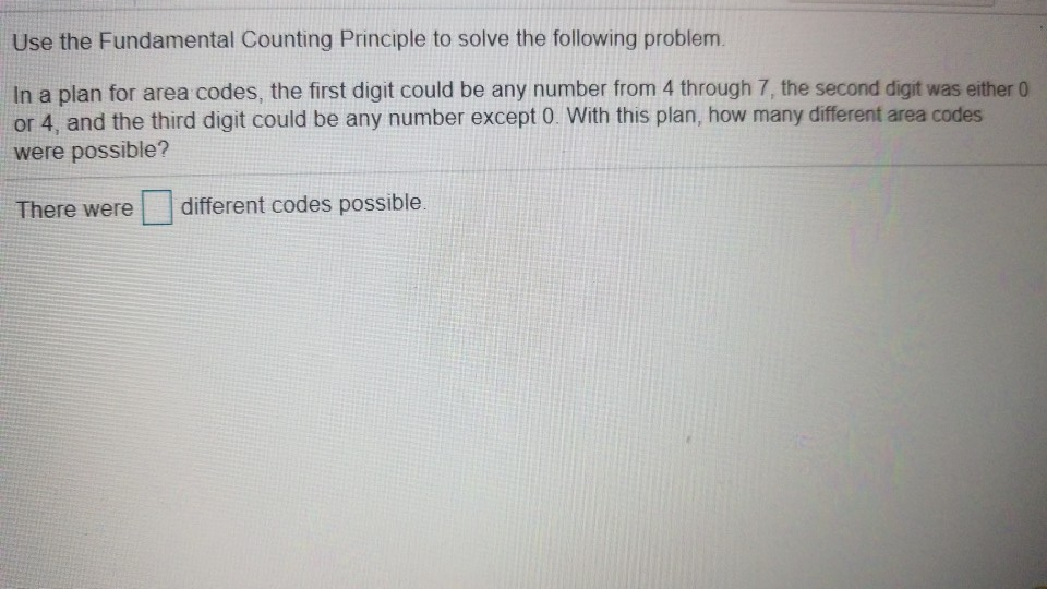 Solved Use the Fundamental Counting Principle to solve the | Chegg.com