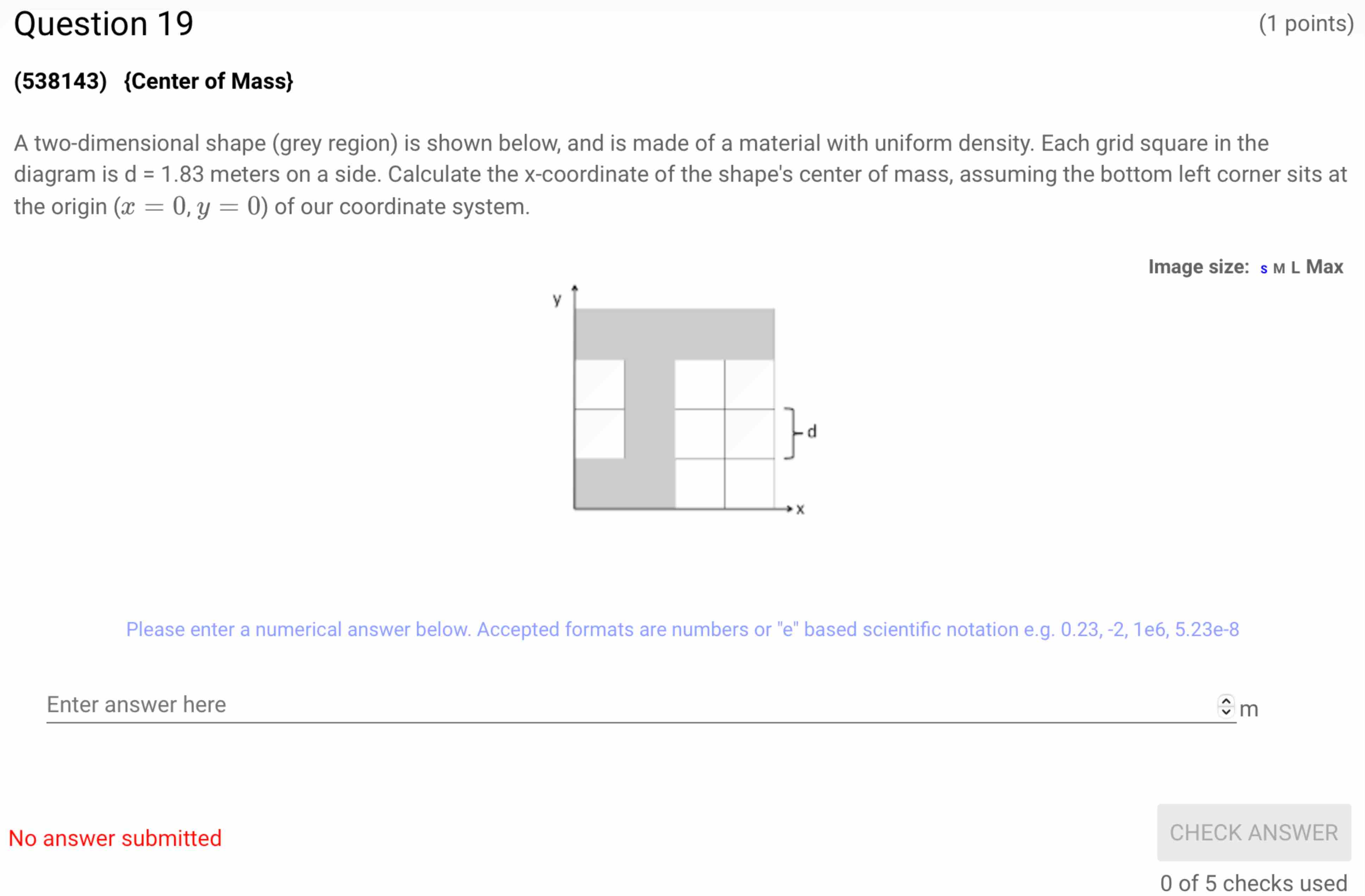 Solved (538143) {Center of Mass}A two-dimensional shape | Chegg.com