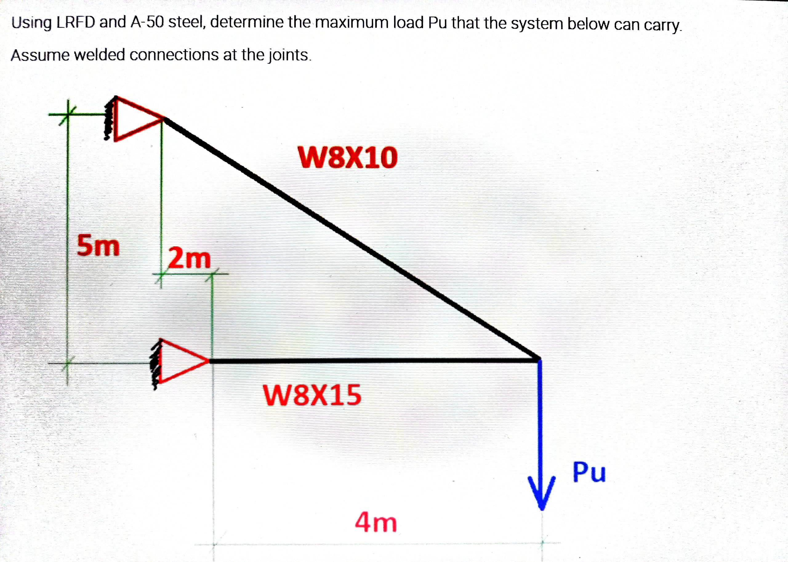 Solved Using LRFD and A-50 steel, determine the maximum load | Chegg.com