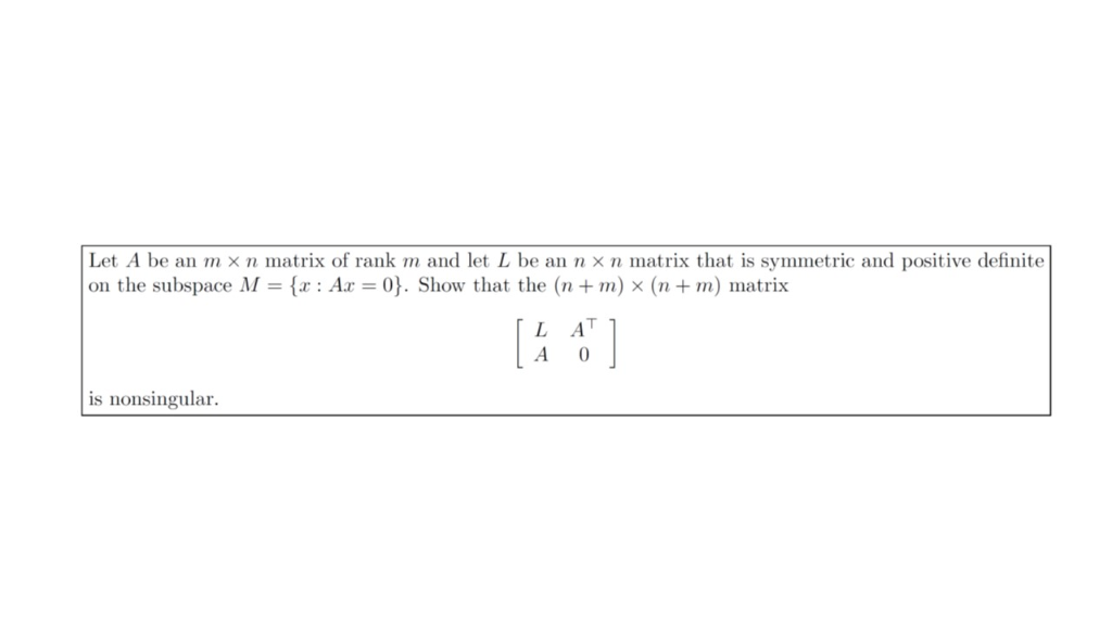 Solved Let A be an m x n matrix of rank m and let L be an n | Chegg.com