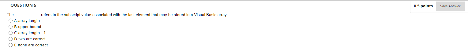 Solved The ___________ ﻿refers to the subscript value | Chegg.com