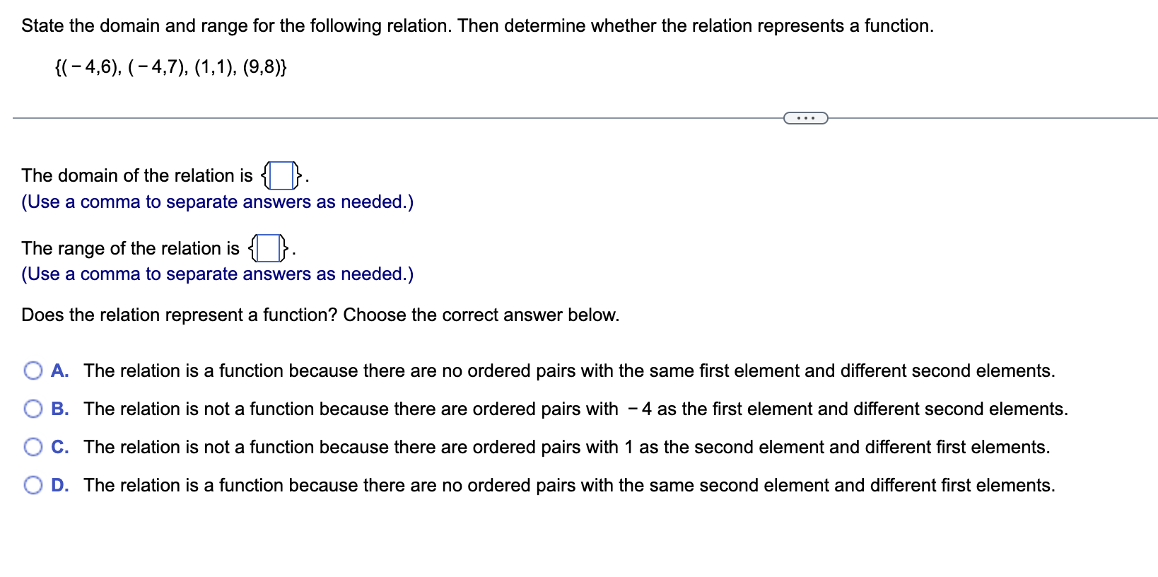 Solved State the domain and range for the following | Chegg.com