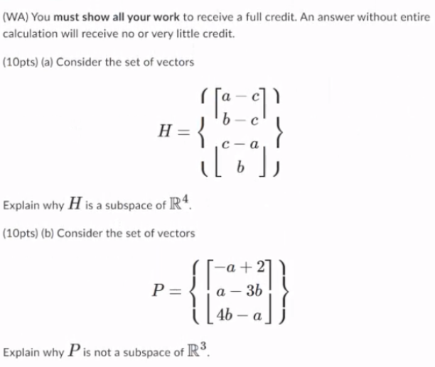Solved (WA) You must show all your work to receive a full | Chegg.com