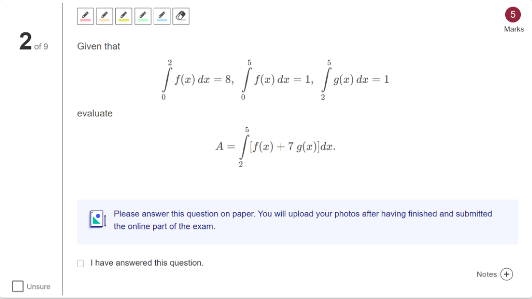 Solved 5 Marks 20 of 9 Given that evaluate | redis - 8. | Chegg.com