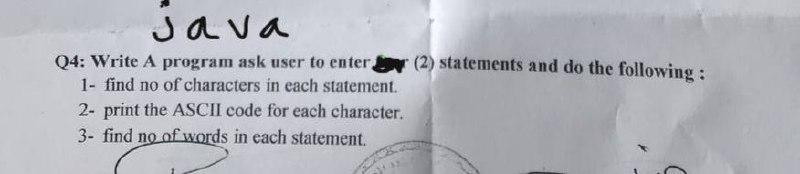 java Q4: Write A program ask user to enter (2) | Chegg.com