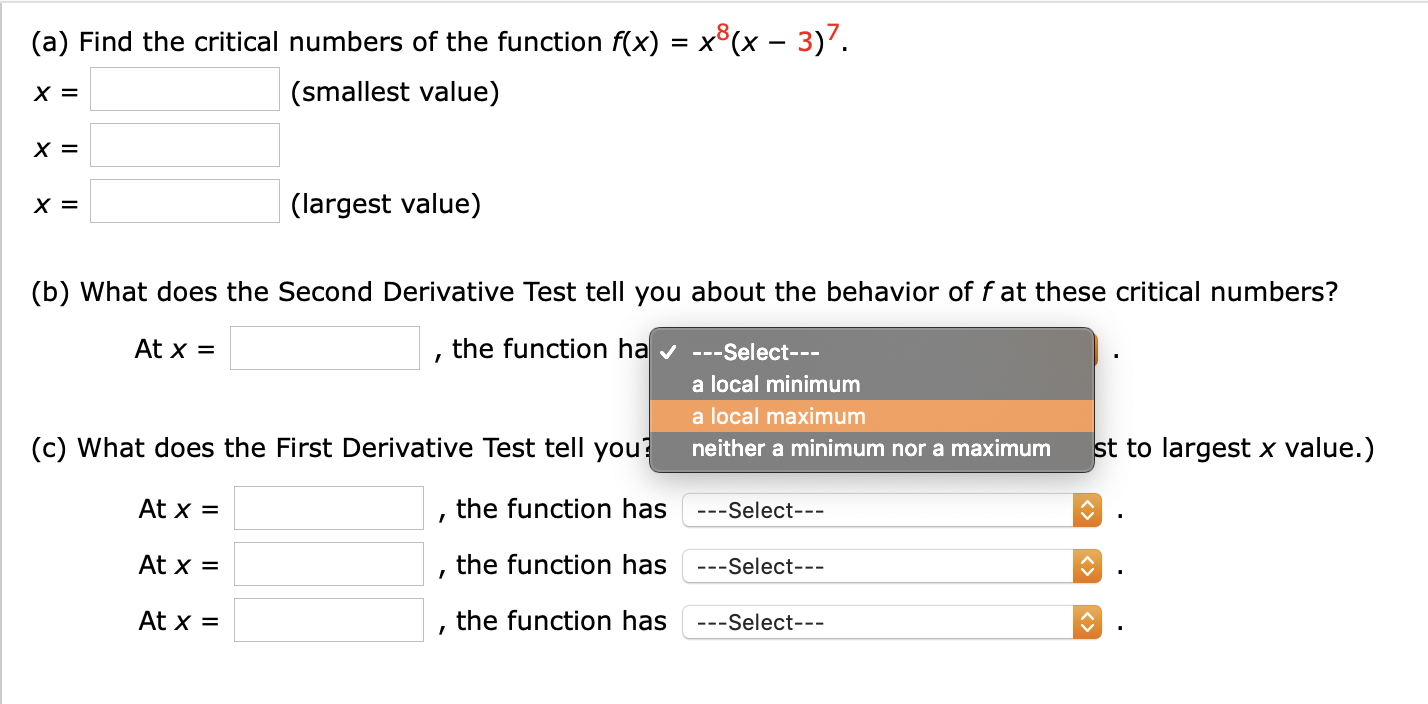 Solved (a) Find the critical numbers of the function f(x) = | Chegg.com