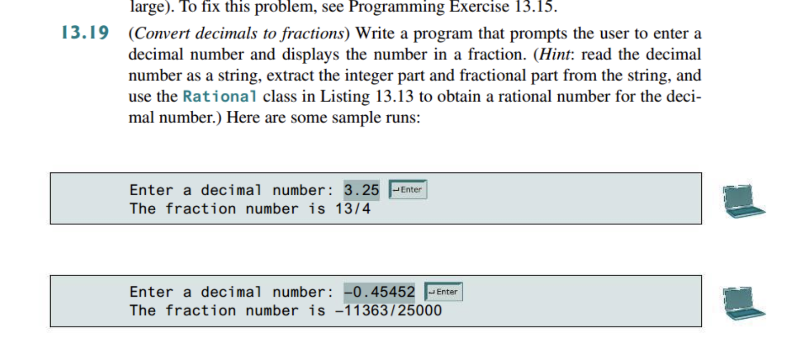 Solved name it public class Exercise13_19 ﻿use javalarge). | Chegg.com