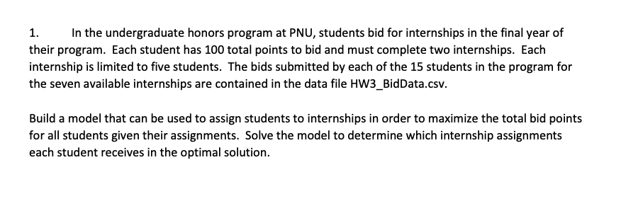 Solved 1 In The Undergraduate Honors Program At Pnu