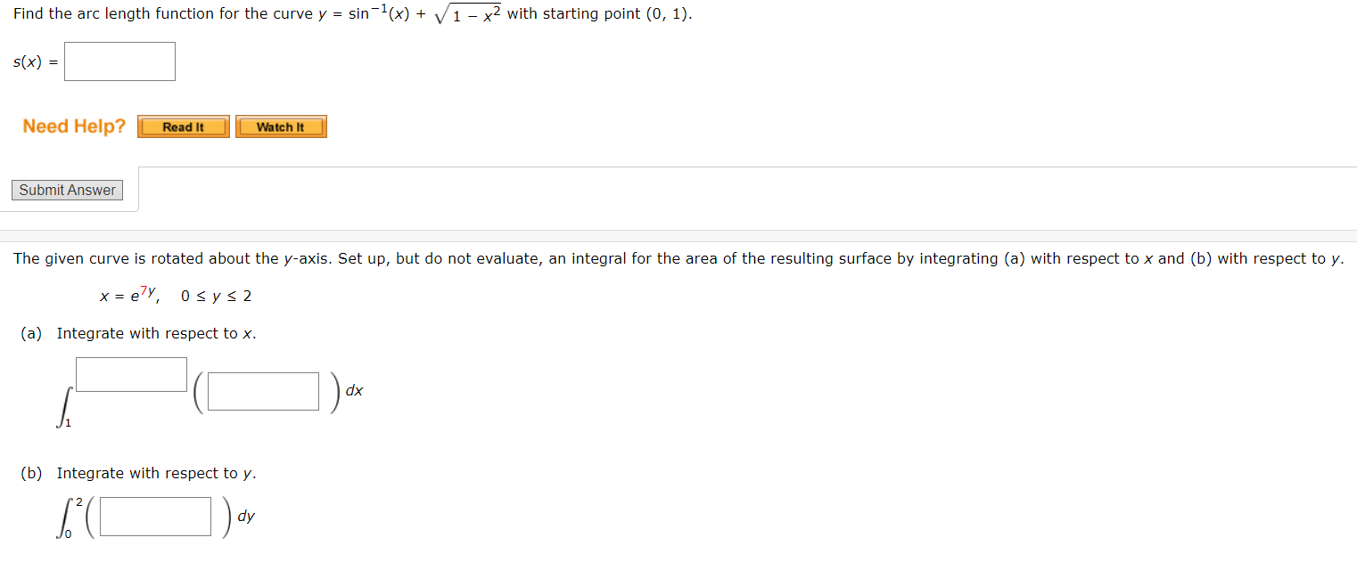 Solved Find the arc length function for the curve | Chegg.com