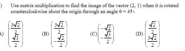 Solved Use matrix multiplication to find the image of the | Chegg.com