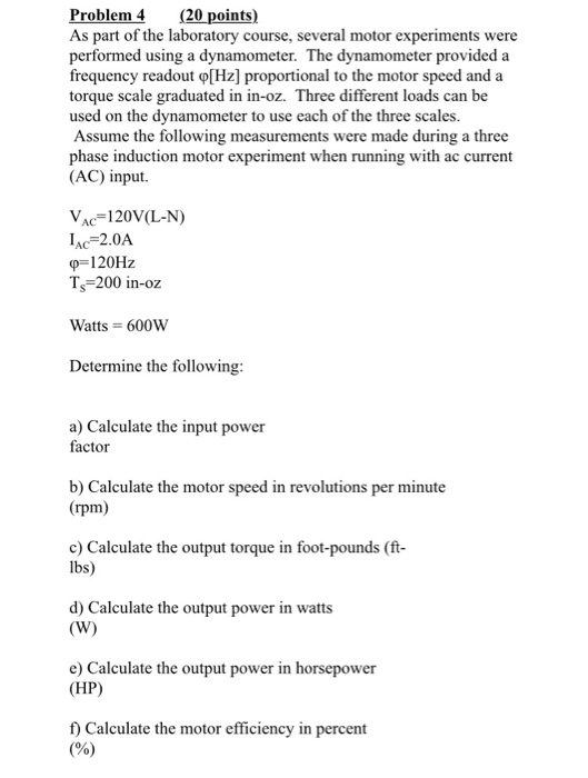Solved Problem 4 (20 points) As part of the laboratory | Chegg.com
