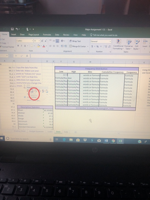 Major Assignment 1(1)-Excel Insert Draw Page Layout | Chegg.com