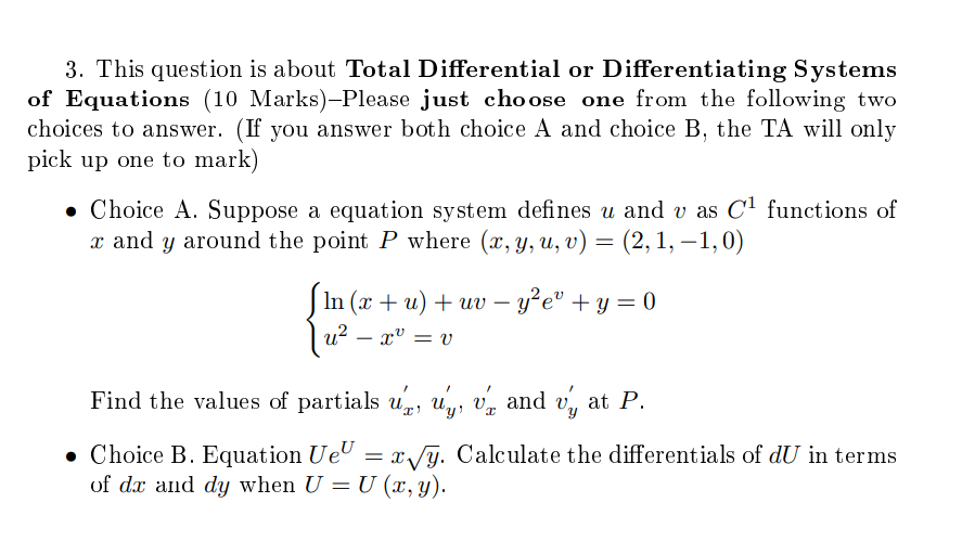 Solved 3. This question is about Total Differential or | Chegg.com
