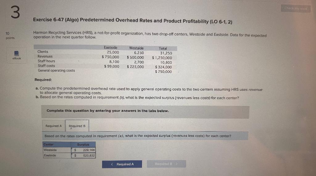 Solved Exercise 6-47 (Algo) Predetermined Overhead Rates and | Chegg.com
