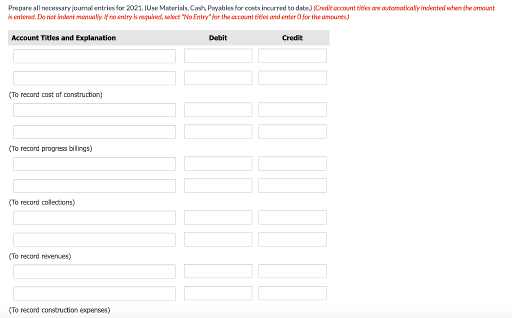 Solved Prepare all necessary journal entries for 2021. | Chegg.com