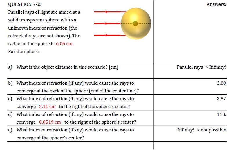 Solved Answers: QUESTION 7-2: Parallel rays of light are | Chegg.com