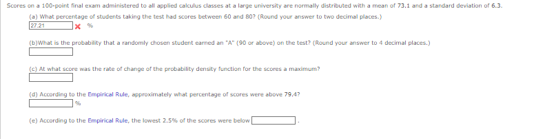 Solved Scores on a 100-point final exam administered to all | Chegg.com