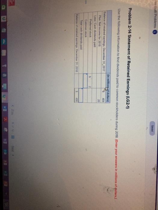 Solved Problem 2-14 Statement of Retained Earnings (LG2-1) | Chegg.com