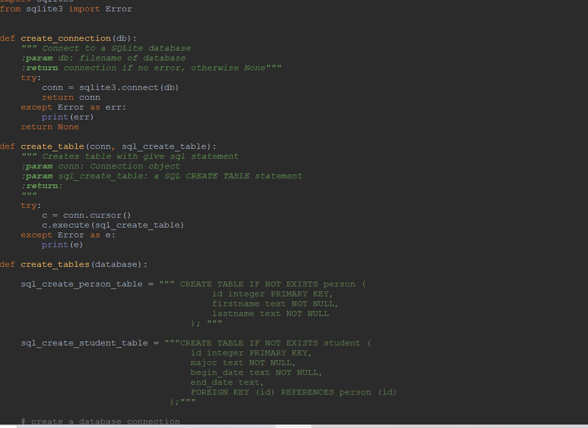 Solved From Sqlite3 Import Error Def Create Connection Db 
