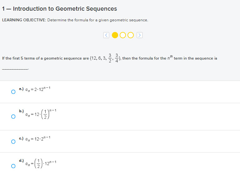 Solved 1 - Introduction to Geometric Sequences LEARNING | Chegg.com