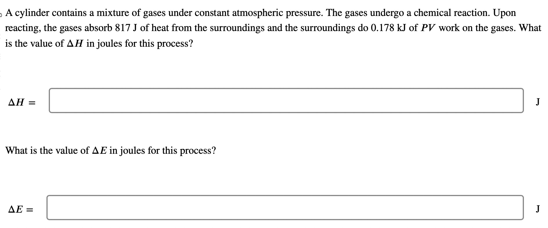 Solved A cylinder contains a mixture of gases under constant | Chegg.com