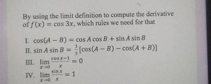 Solved By using the limit definition to compute the | Chegg.com