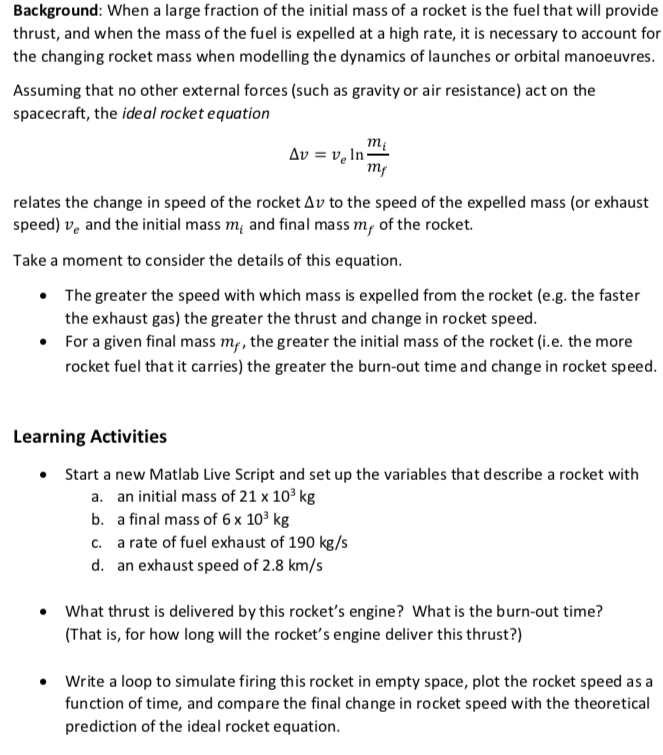 Solved Background: When a large fraction of the initial mass | Chegg.com