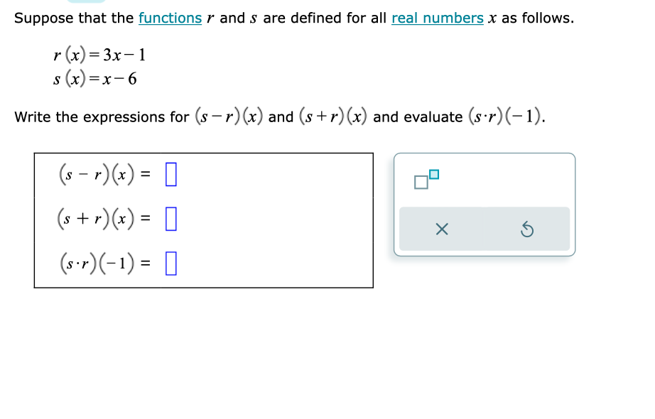 Solved Suppose that the functions r and s are defined for | Chegg.com