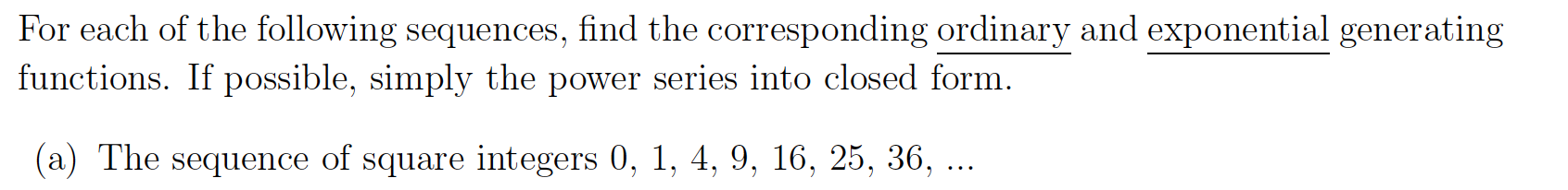 Solved For each of the following sequences, find the | Chegg.com