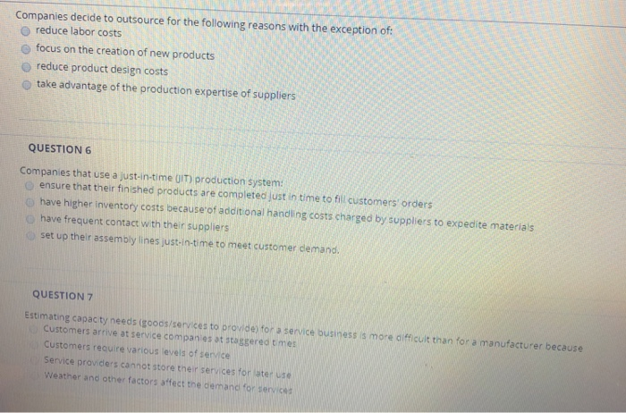 Solved Companies decide to outsource for the following | Chegg.com