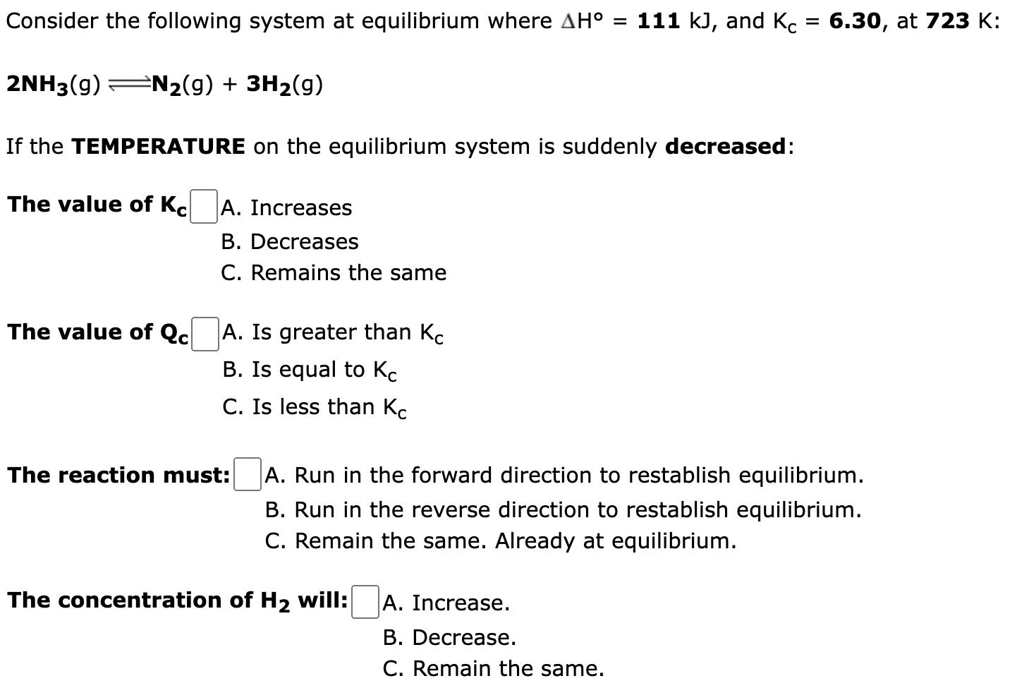 Solved Consider the following system at equilibrium where | Chegg.com