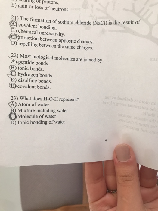 Solved umaling of protons. E) gain or loss of neutrons. 21) | Chegg.com