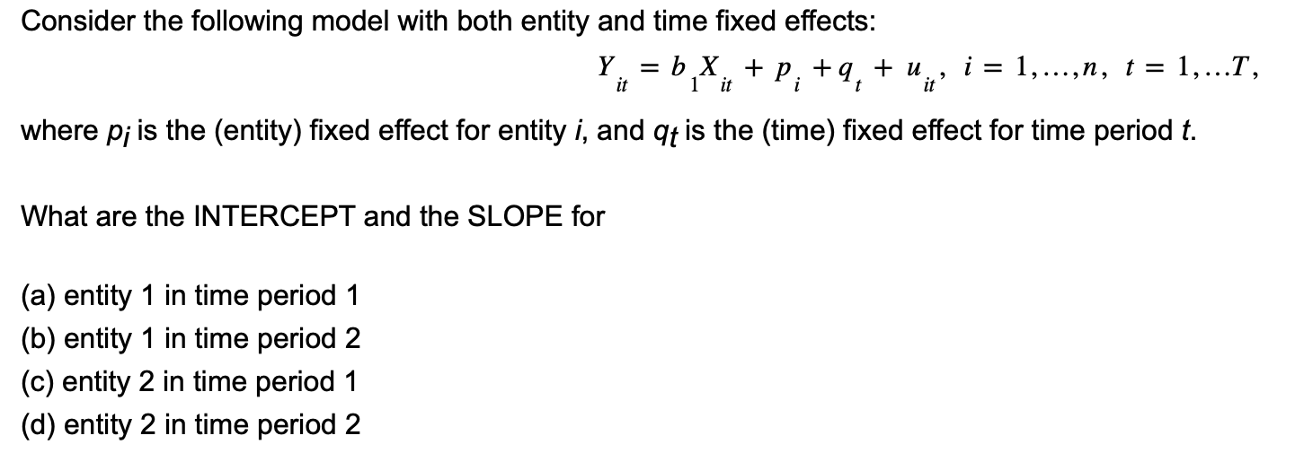 Solved Consider the following model with both entity and | Chegg.com