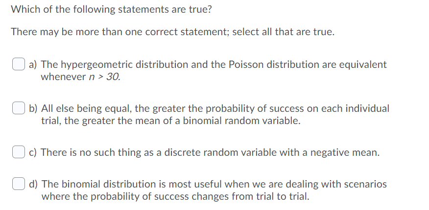 Solved Which of the following statements are true? There | Chegg.com