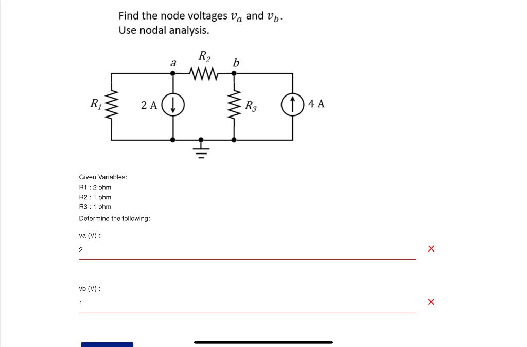 Solved Find the node voltages va and vb. Use nodal analysis. | Chegg.com