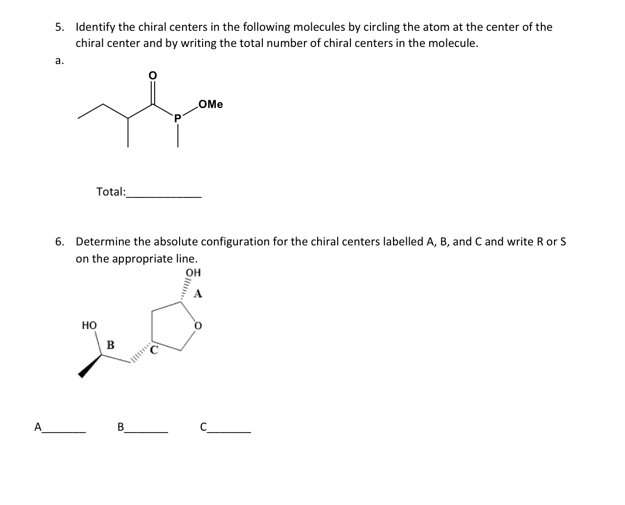 Solved 5. Identify the chiral centers in the following | Chegg.com