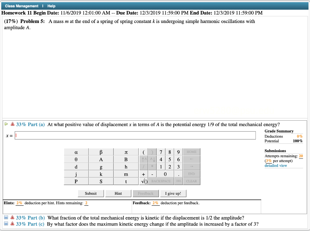 Solved Class Management | Help Homework 11 Begin Date: | Chegg.com